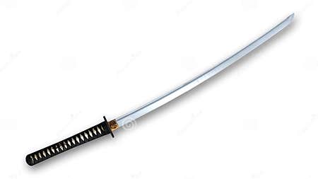 Ninja Sword Katana, Weapon on White, Side View Stock Illustration ...