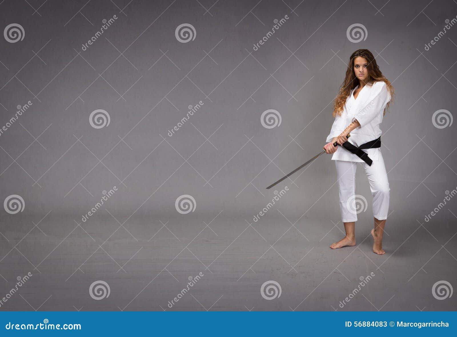 Ninja with Sword Ready To Hit Stock Image - Image of karateka, black ...