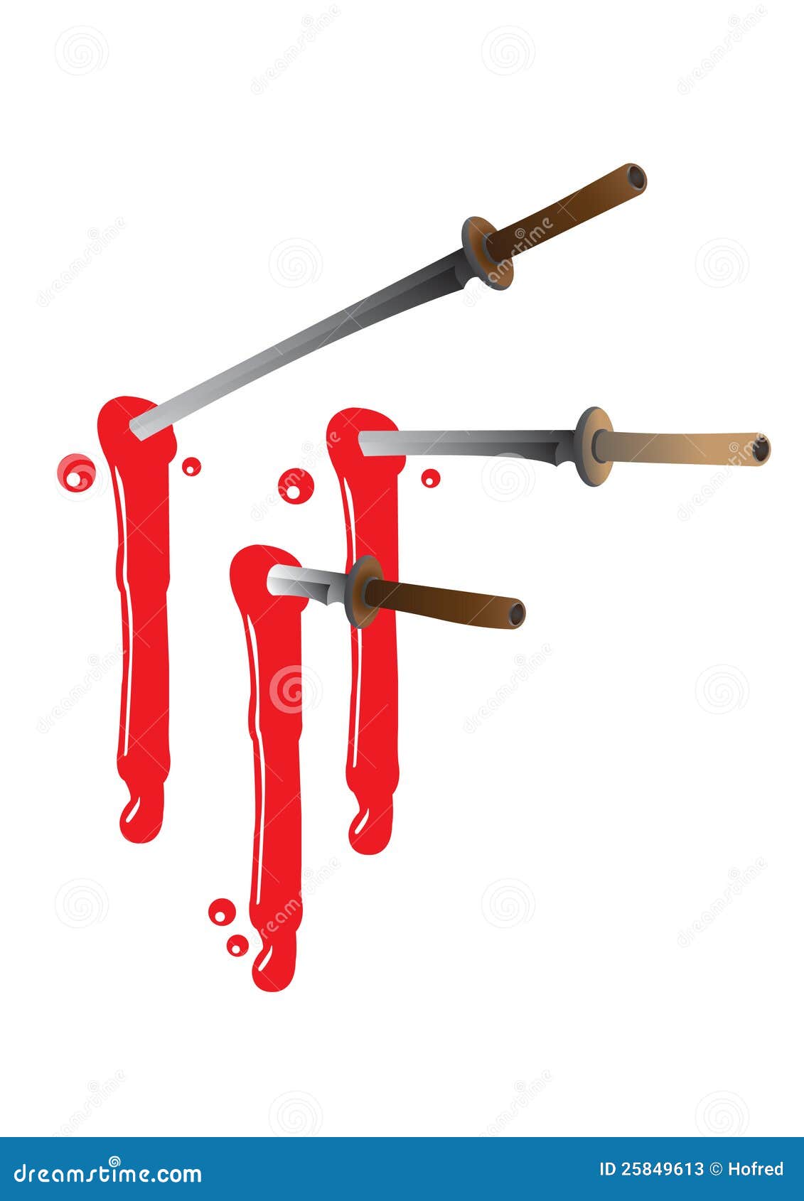Ninja swords with blood stock vector. Illustration of danger - 25849613