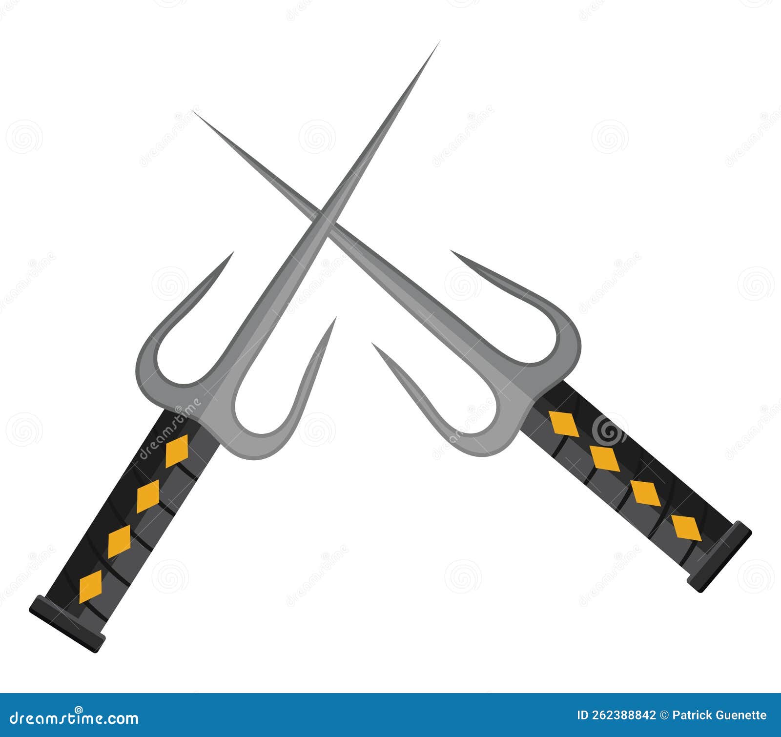 Trident Ninja Weapon Cartoon Icon Vector Illustration | CartoonDealer ...