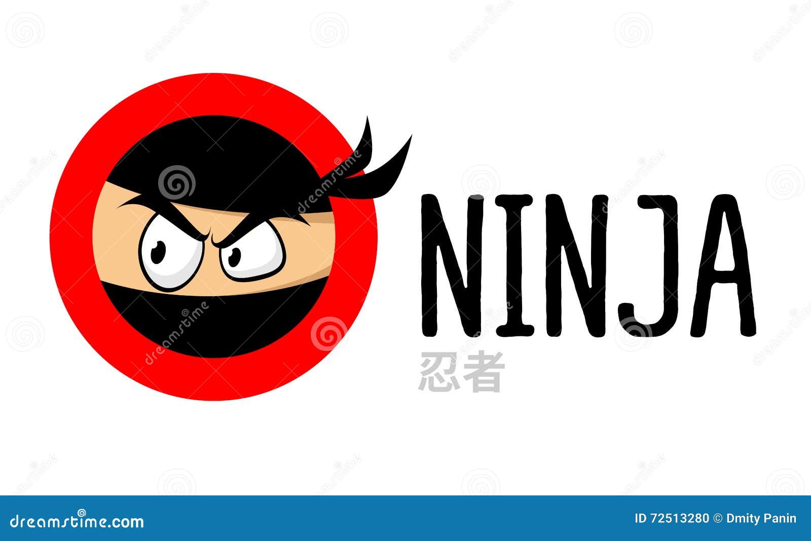 Japan Ninja Warrior Colored Simbol Design. Karate Emblem. Cartoon ...