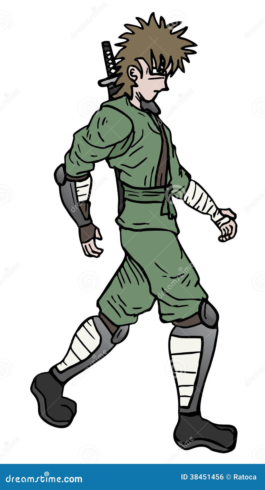 Ninja walking stock vector. Illustration of ninja, carefully - 38451456