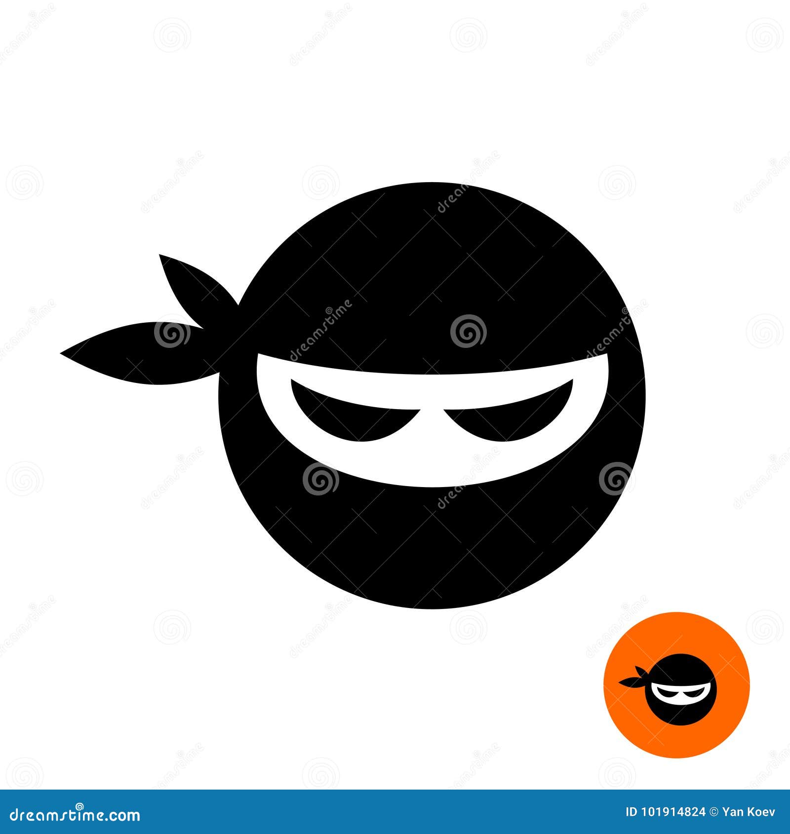 Ninja warrior head icon stock vector. Illustration of ninja - 101914824