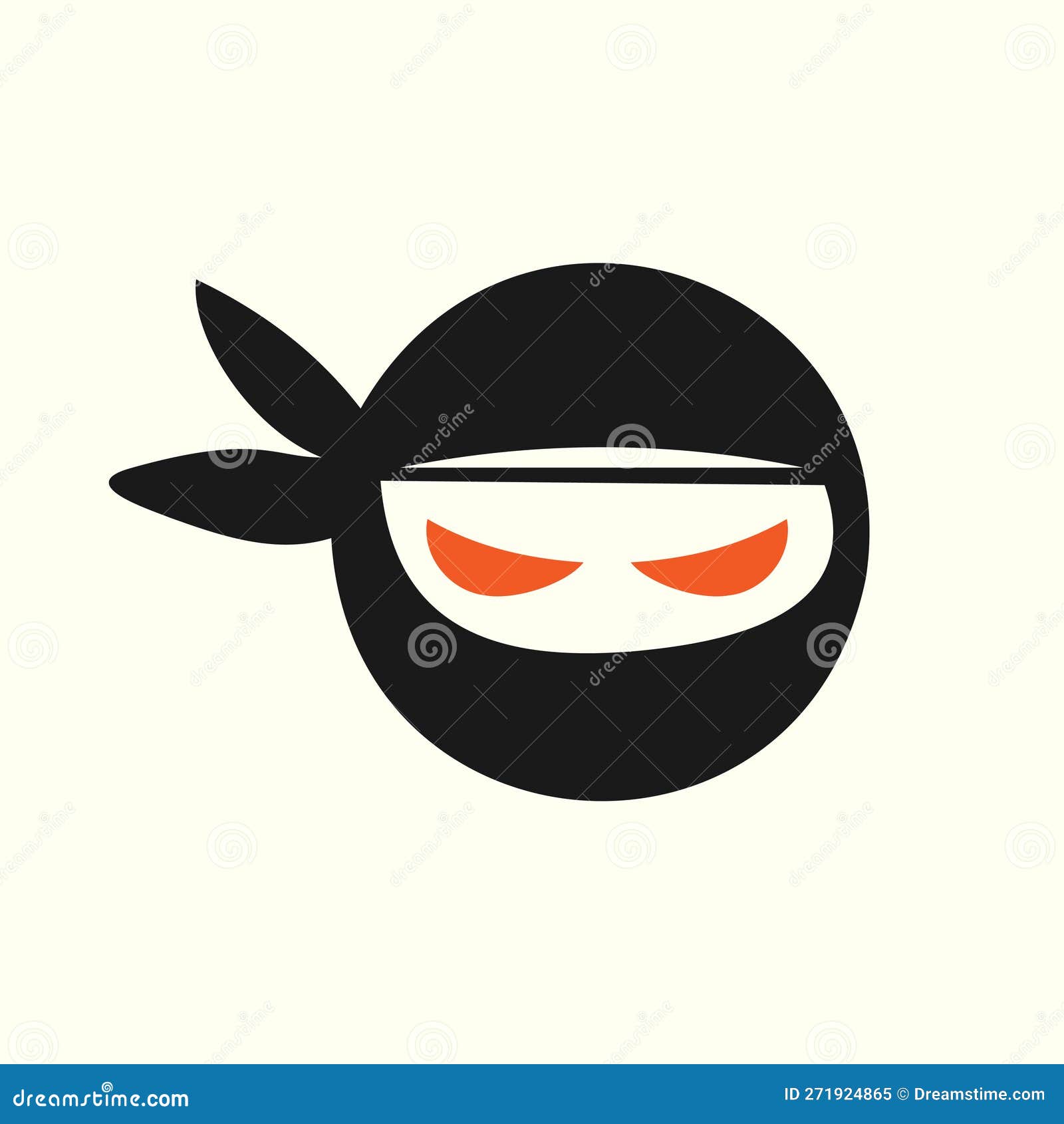 Ninja Warrior Head Icon. Simple Ninja Head Logo Stock Vector ...