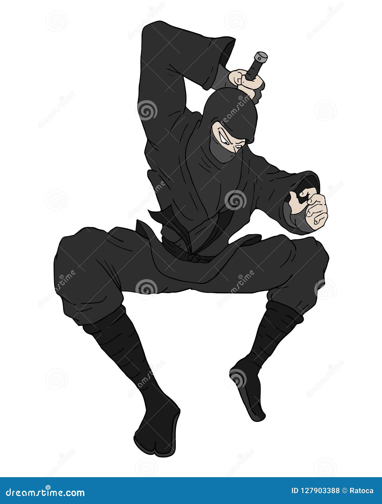 Ninja warrior illustration stock vector. Illustration of brave - 127903388