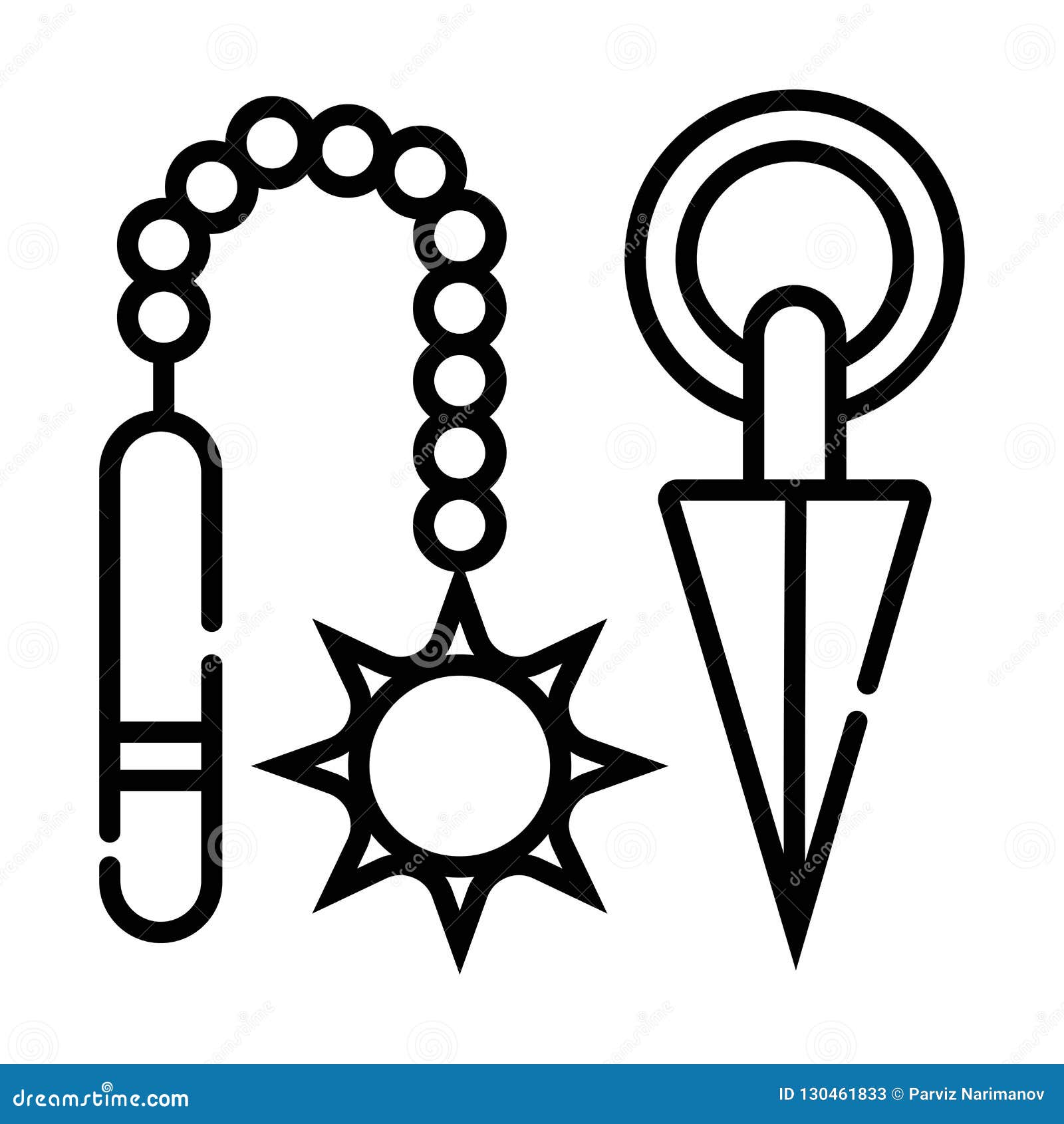 Ninja weapons vector icon stock vector. Illustration of culture - 130461833