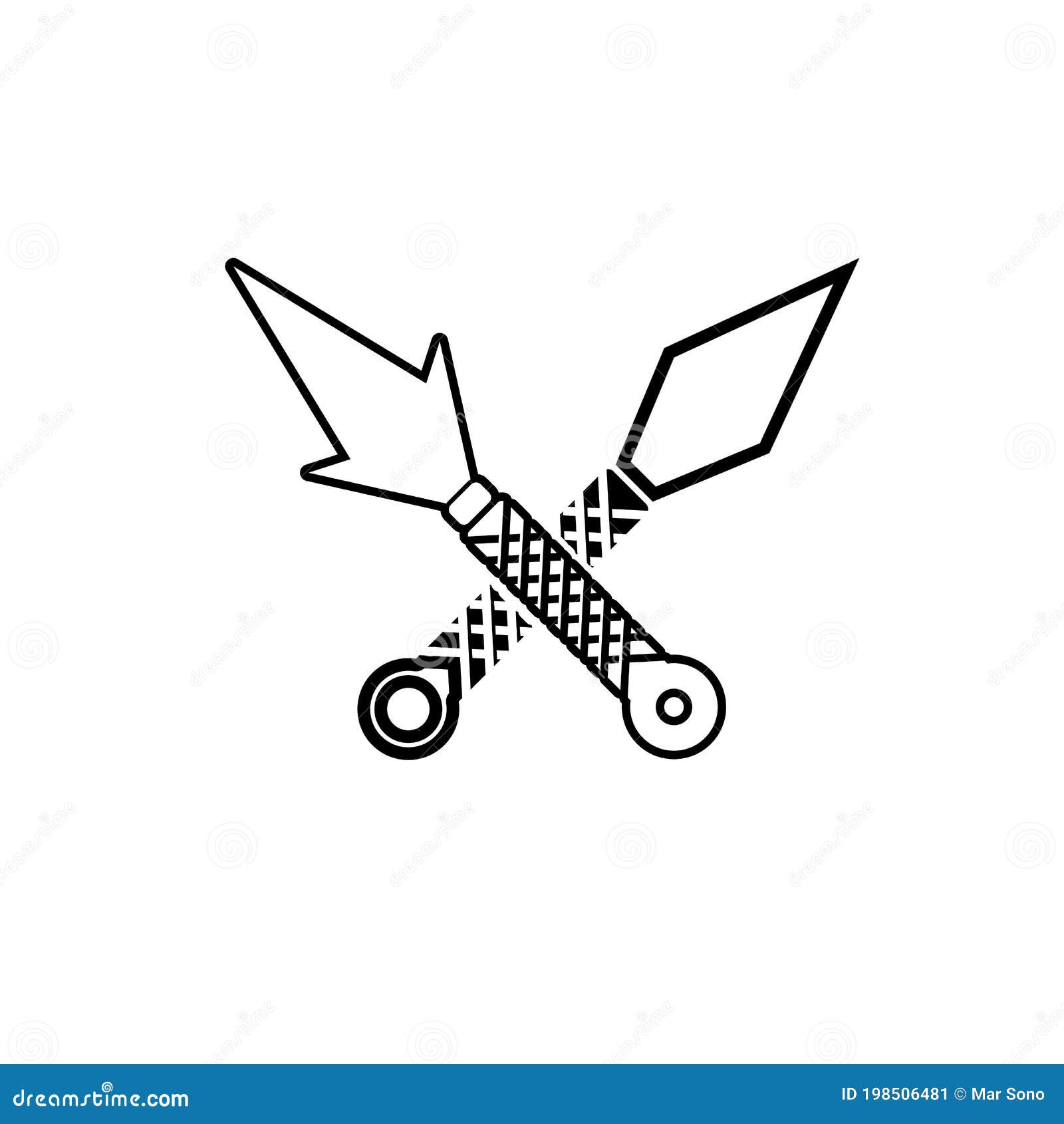 Ninja weapons vector logo stock vector. Illustration of knight - 198506481