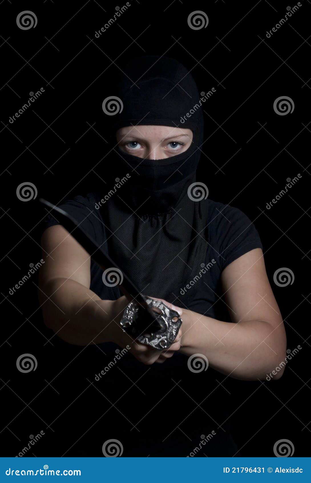 Ninja woman stock image. Image of hands, female, sword - 21796431