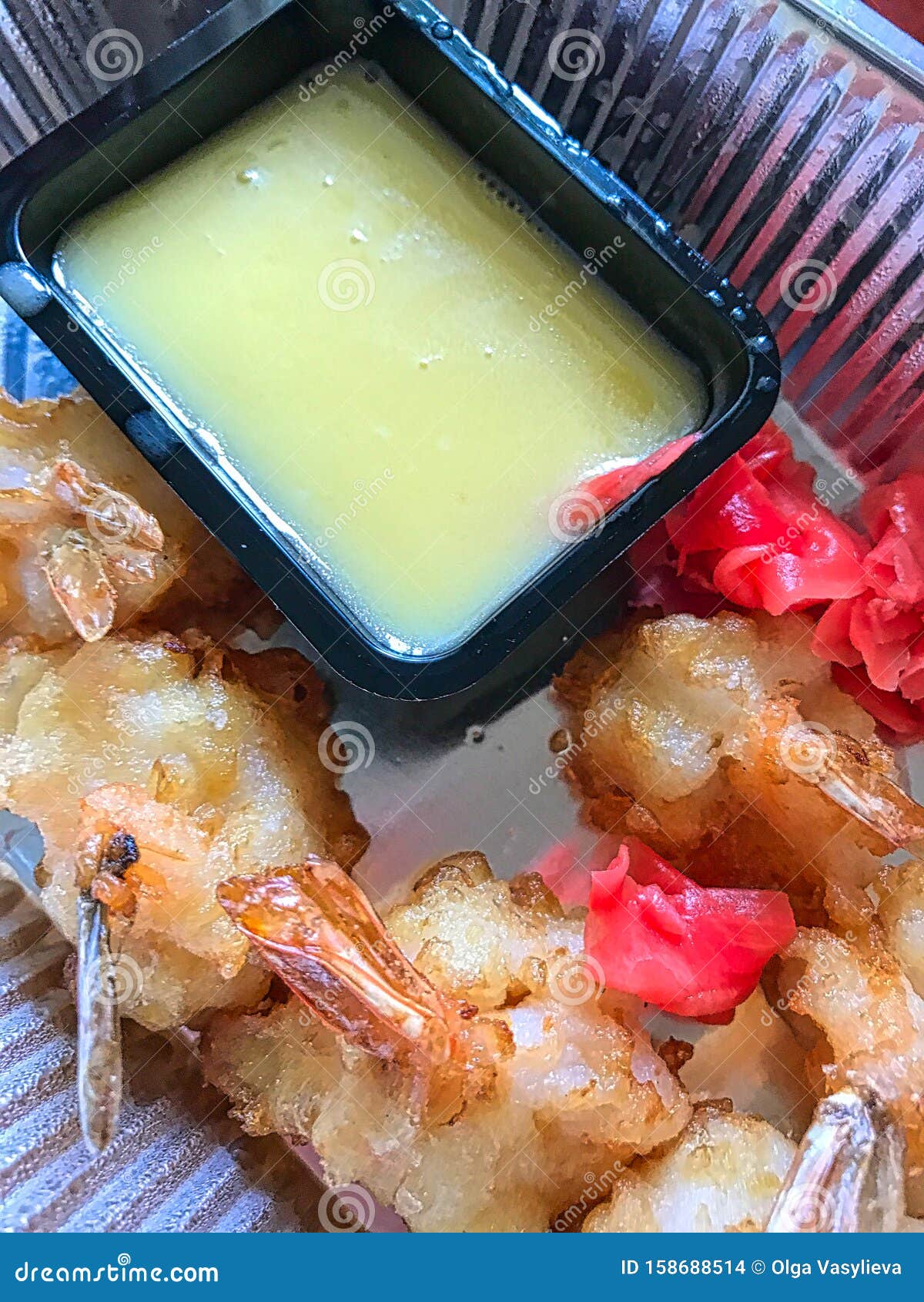 Ninniku Ebi Fried Shrimps with Sauce Stock Photo - Image of fried ...