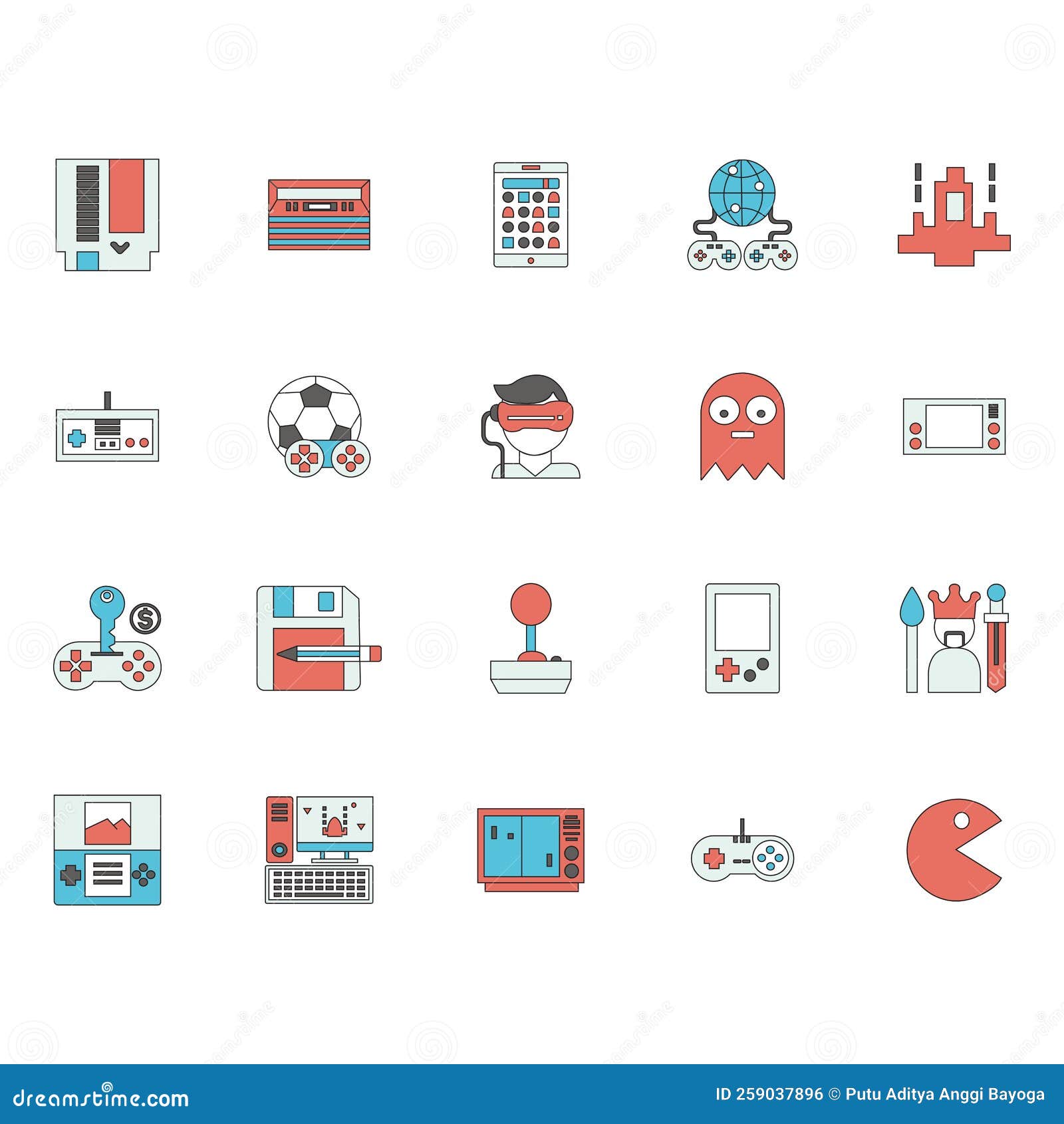 Nintendo icon set stock vector. Illustration of vector - 259037896