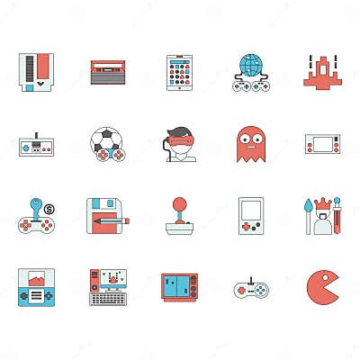 Nintendo icon set stock vector. Illustration of vector - 259037896