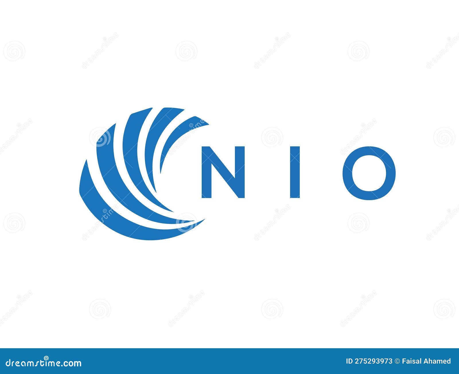 NIO Letter Logo Design on White Background. NIO Creative Circle Letter ...