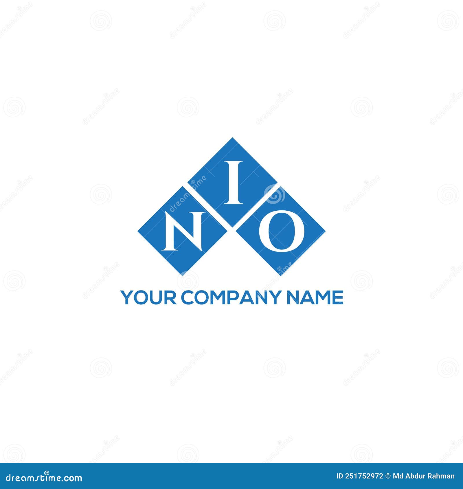 NIO Letter Logo Design on WHITE Background. NIO Creative Initials ...
