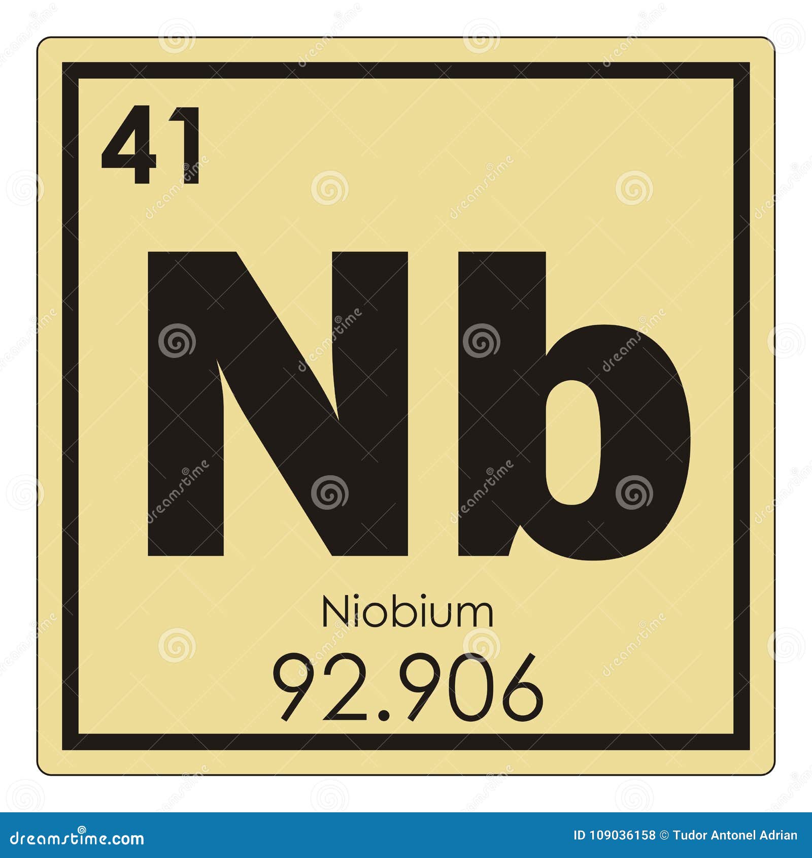 Niobium Element Icon. Blue Spherical Symbol. Vector Chemical ...