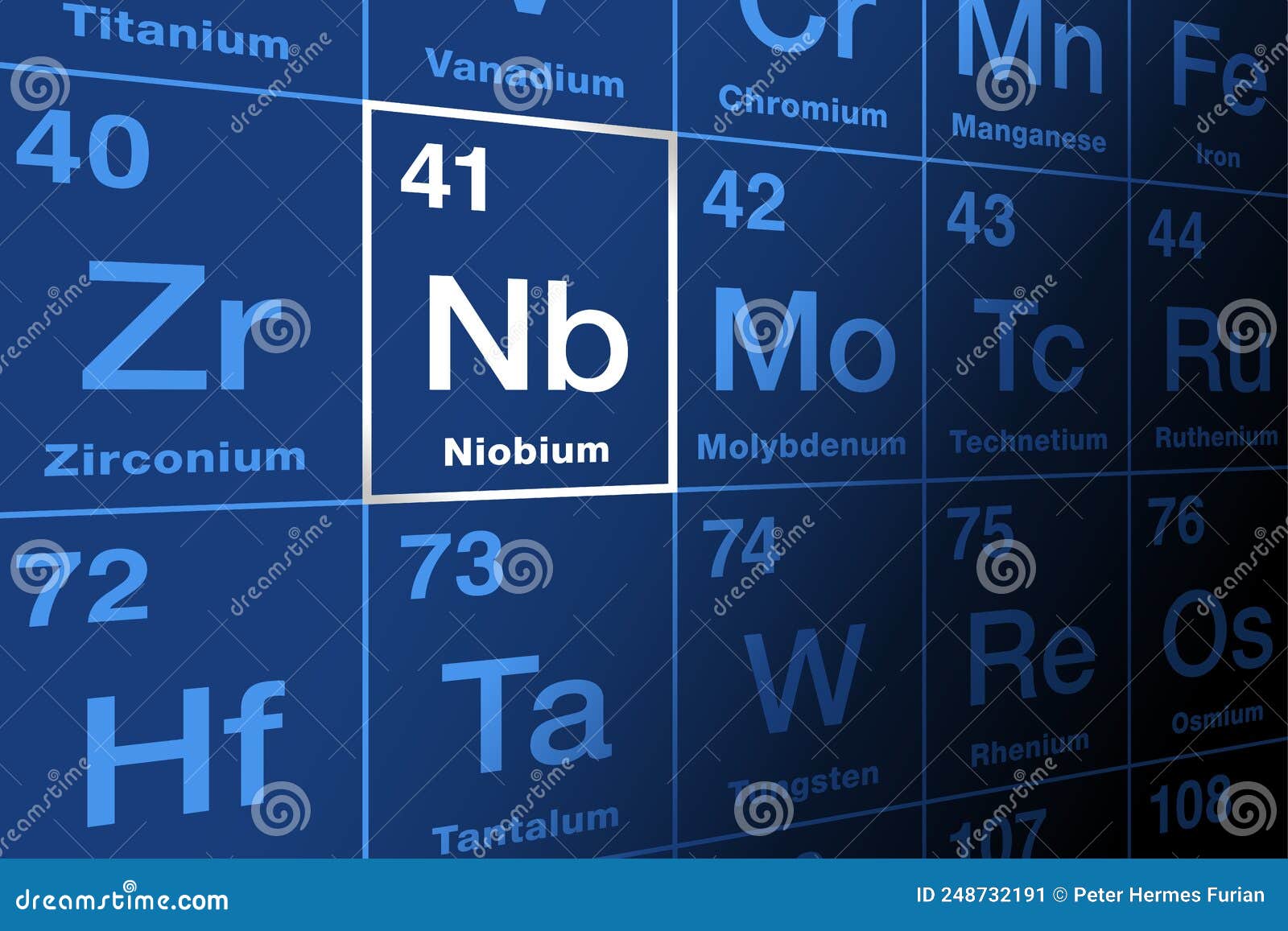 Niobium. Transition Metals. Chemical Element Of Mendeleev\'s Periodic ...