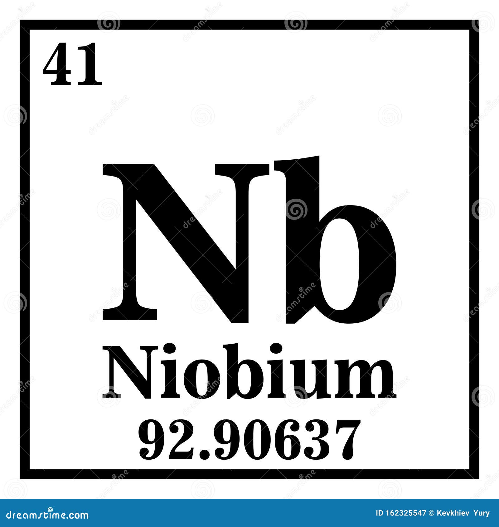 Niobium, Nb, Periodic Table Element Vector Illustration | CartoonDealer ...