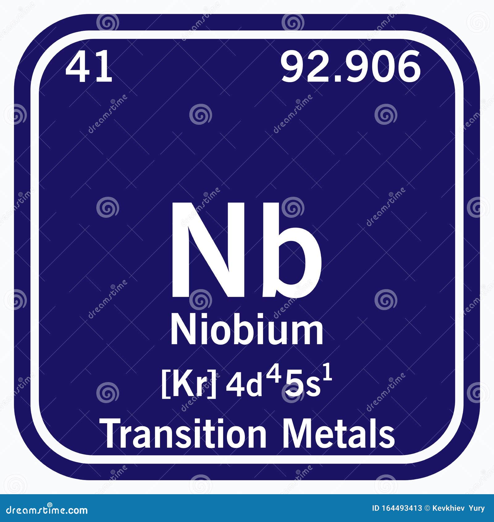 Niobium, Nb, Periodic Table Element Vector Illustration | CartoonDealer ...