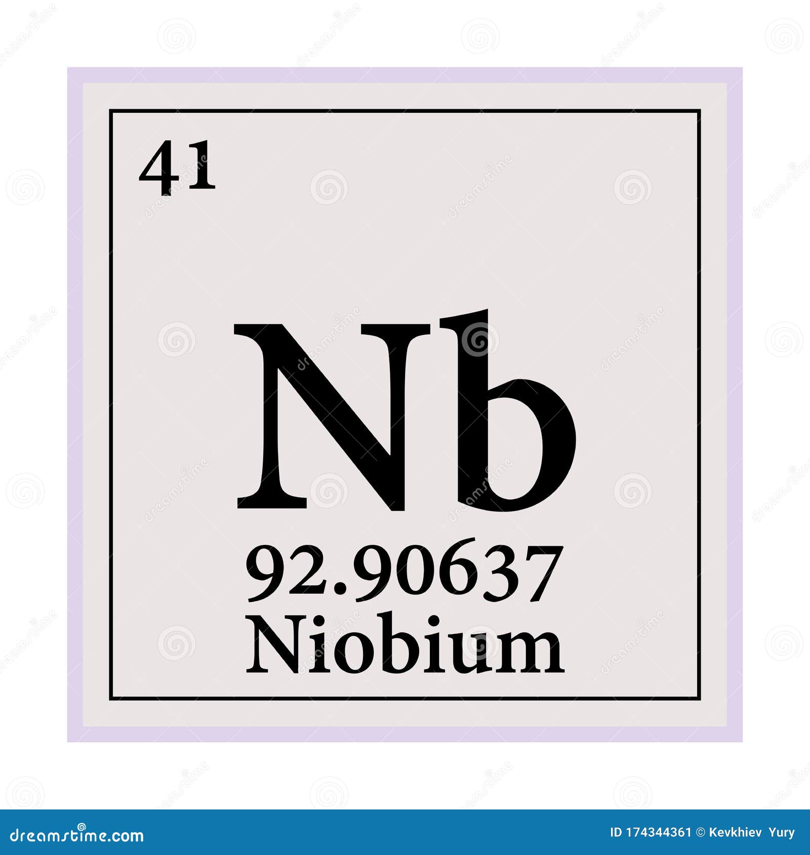 Niobium, Nb, Periodic Table Element Vector Illustration | CartoonDealer ...