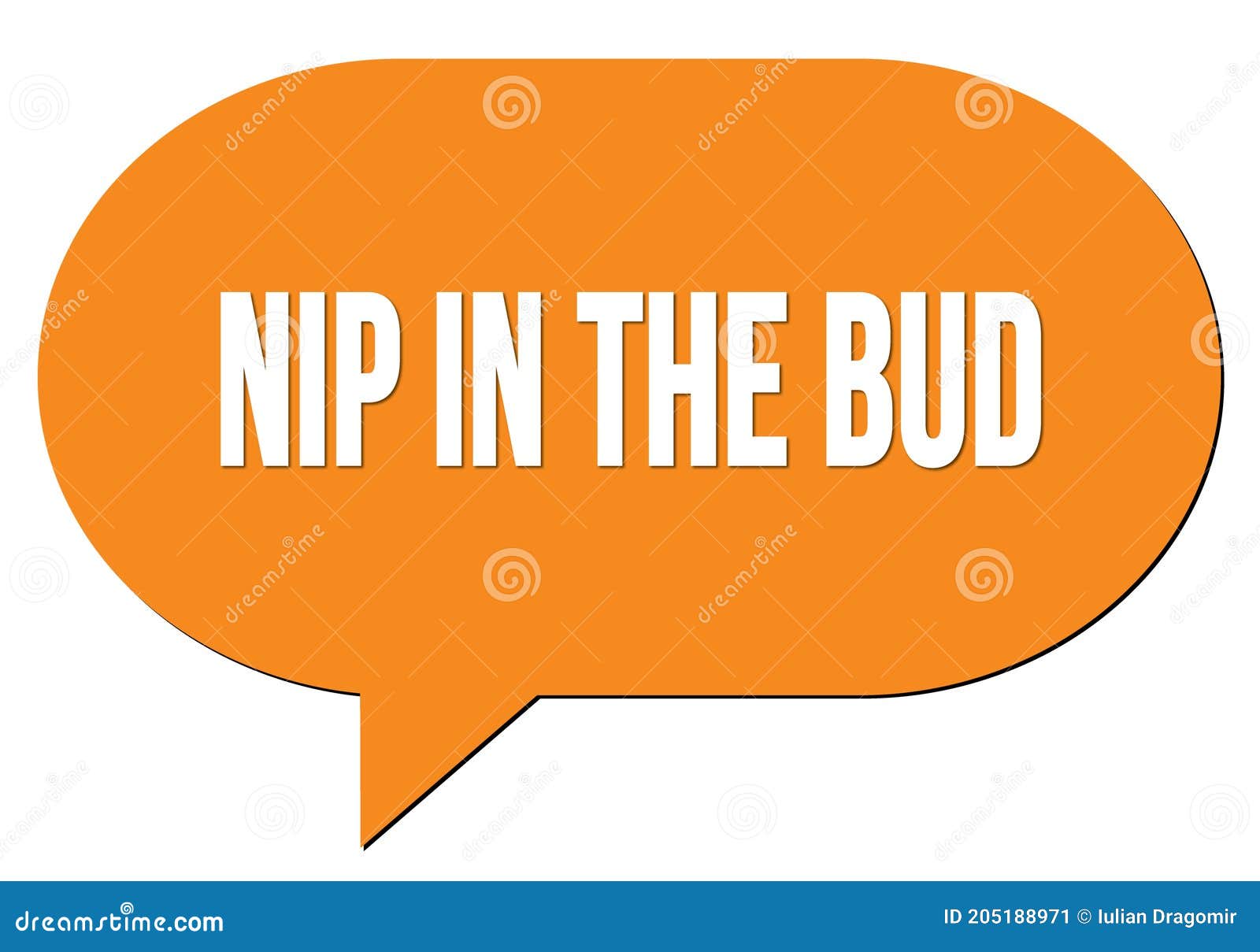 NIP in the BUD Text Written in an Orange Speech Bubble Stock ...