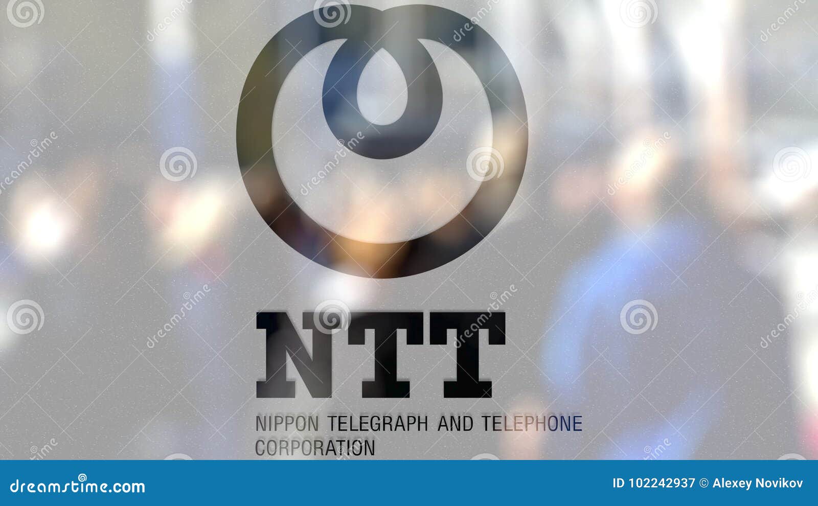 Nippon Telegraph and Telephone Corporation NTT Logo on a Glass Against ... Nippon Telegraph and Telephone Corporation NTT Logo on a Glass Against ...