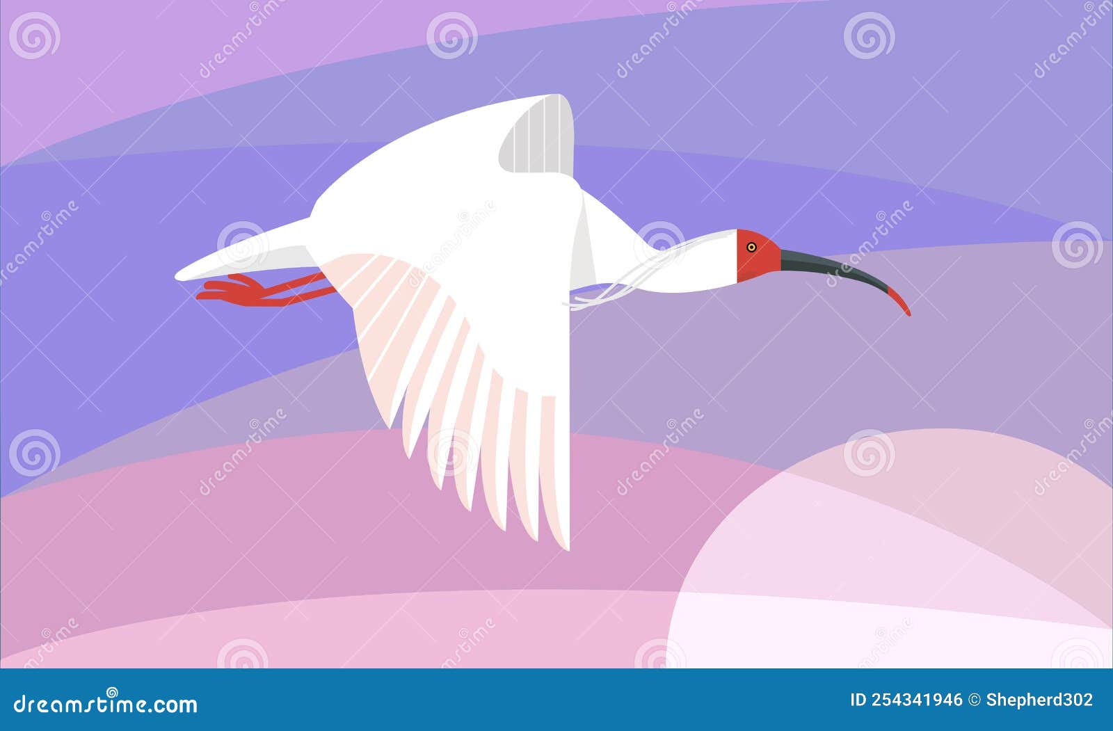 Nipponia Nippon Vector Illustration | CartoonDealer.com #252908470