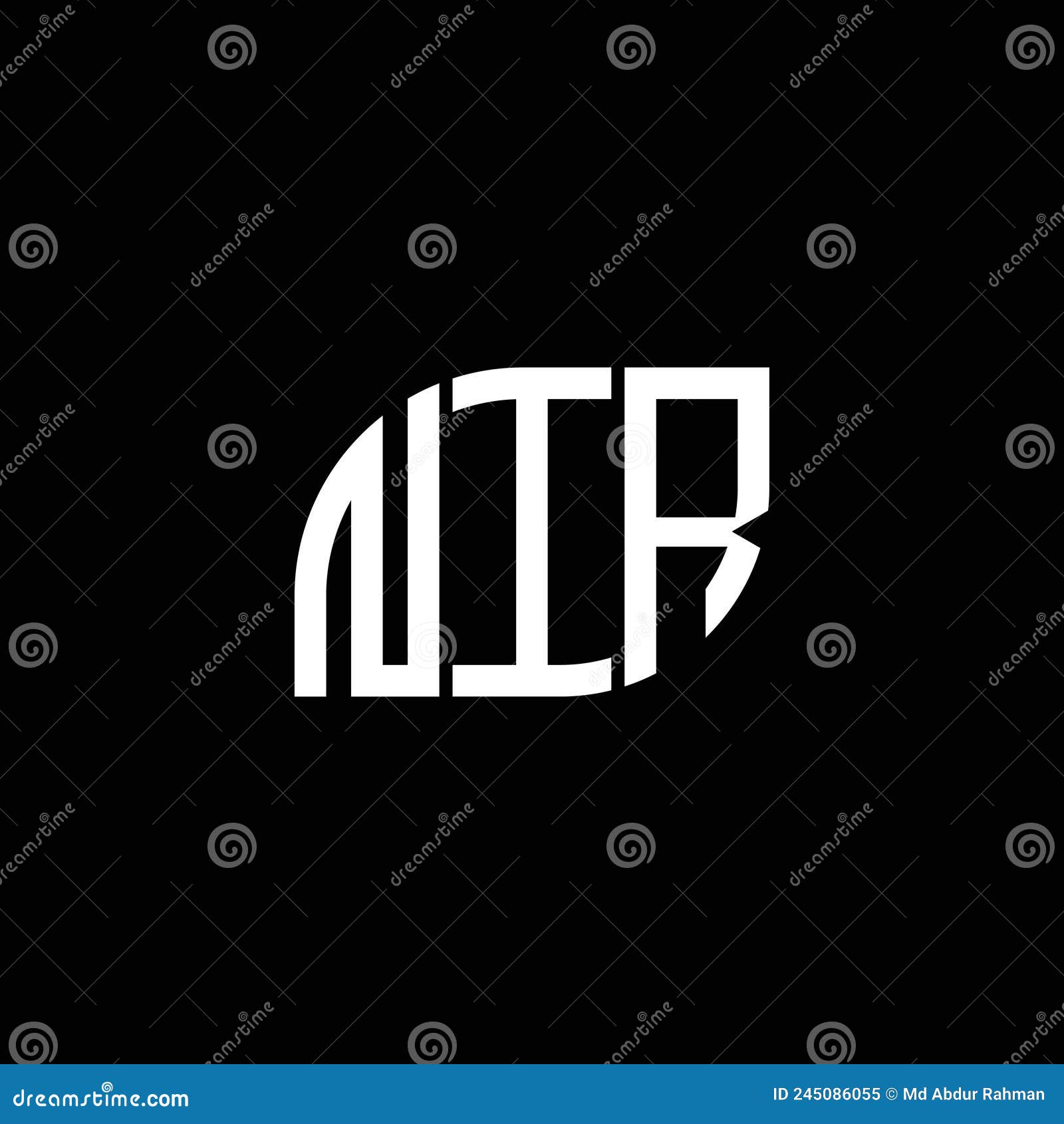 NIR Letter Logo Design on BLACK Background. NIR Creative Initials ...