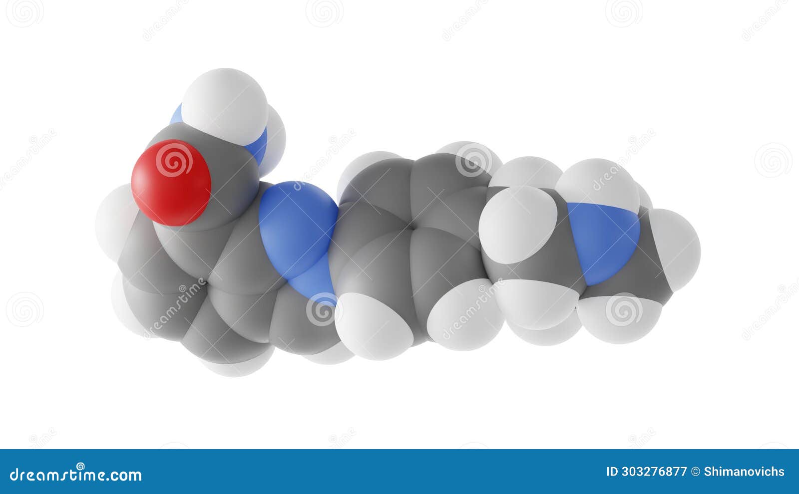 Niraparib Molecule, Zejula, Molecular Structure, Isolated 3d Model Van ...
