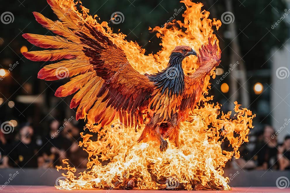 Nirvana Phoenix Reborn from the Ashes Stock Illustration - Illustration ...
