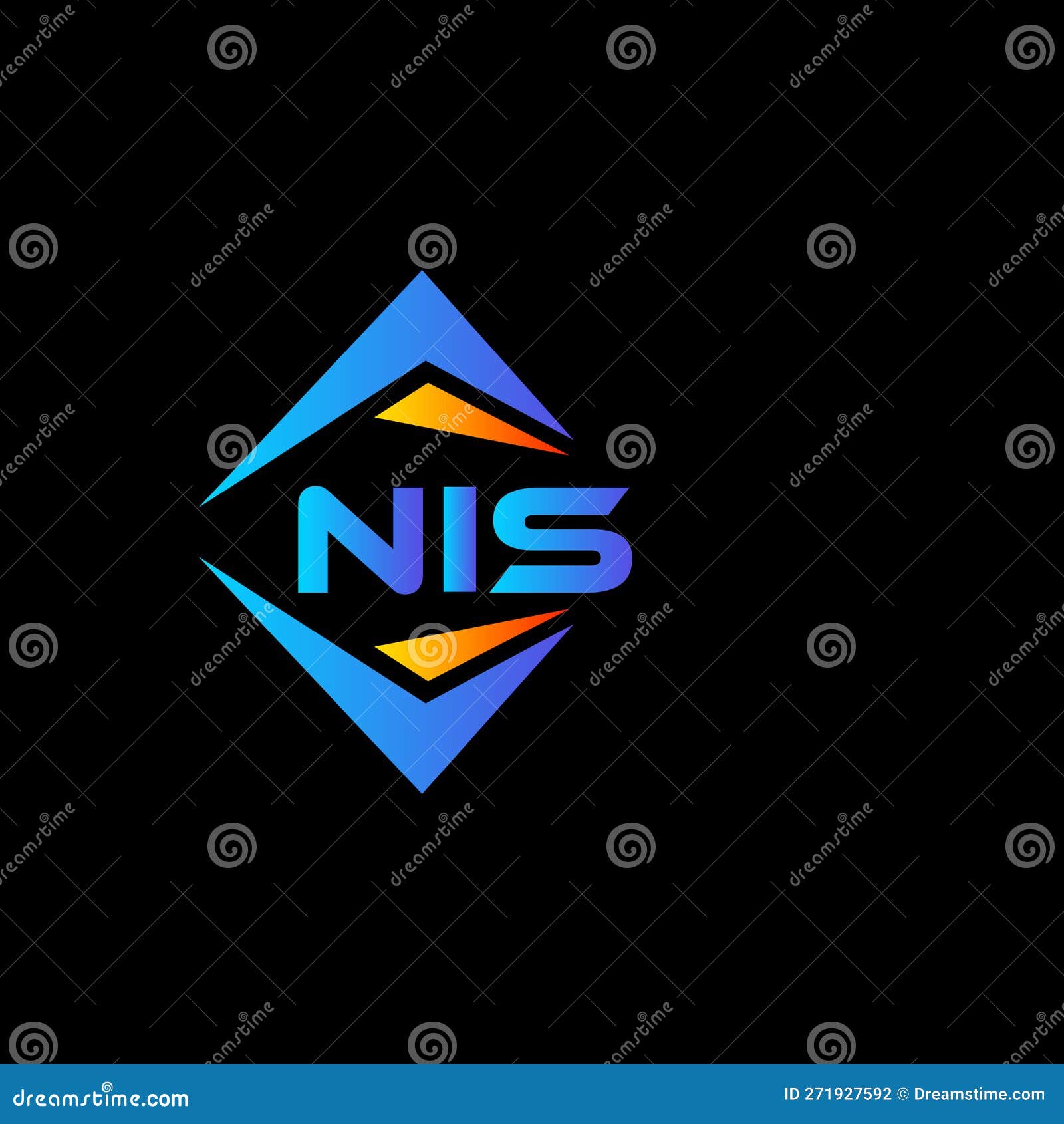 NIS Abstract Technology Logo Design on Black Background. NIS Creative ...