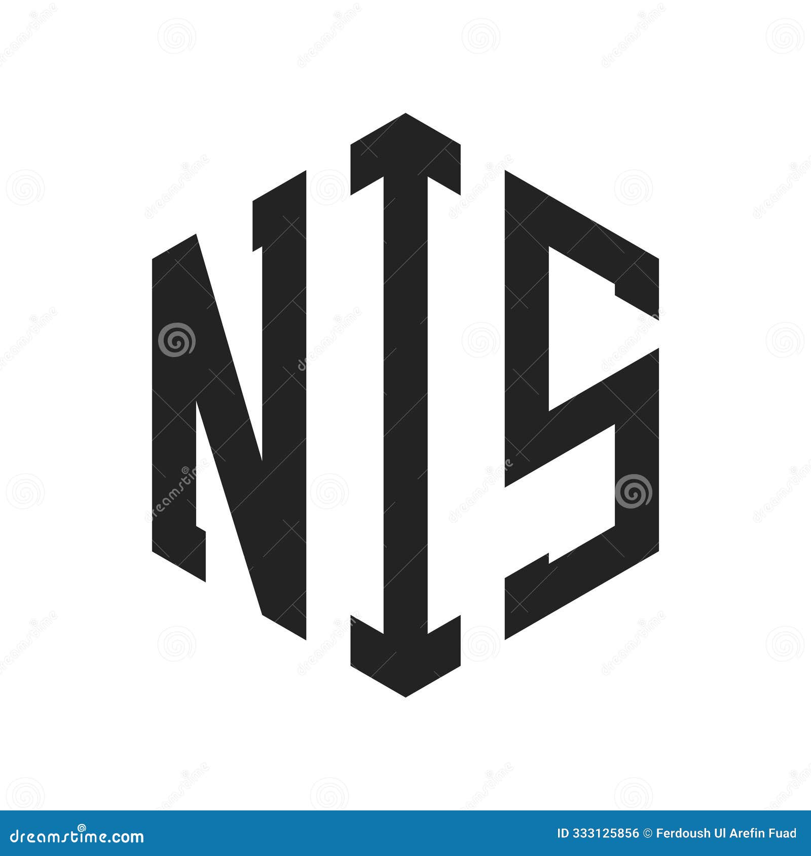 NIS Logo Design. Initial Letter NIS Monogram Logo Using Hexagon Shape ...