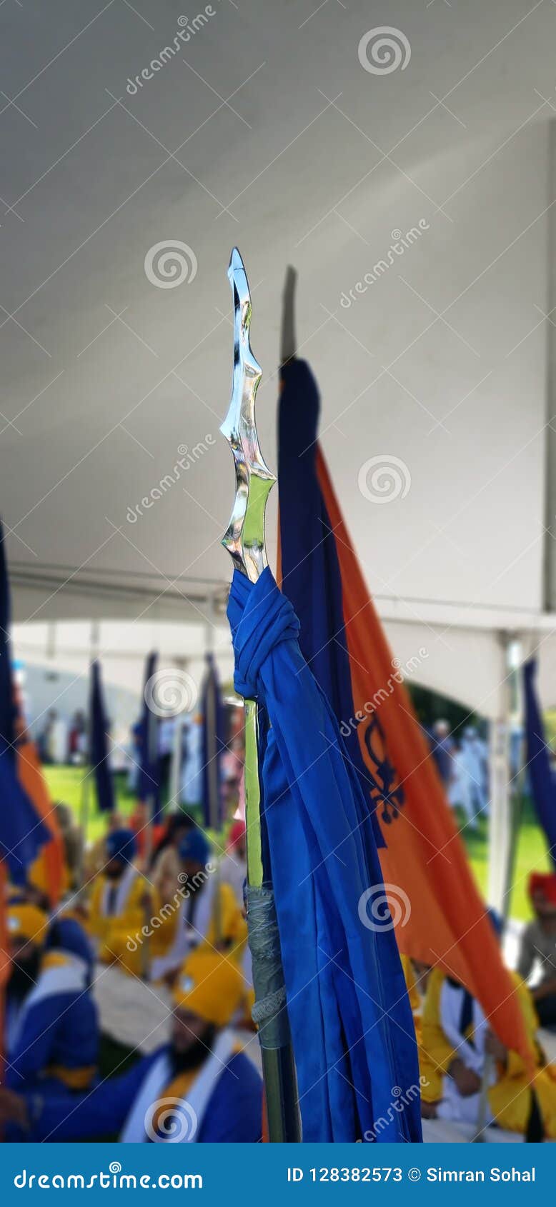 Nishan Sahib stock image. Image of sikh, symbol, religion - 128382573