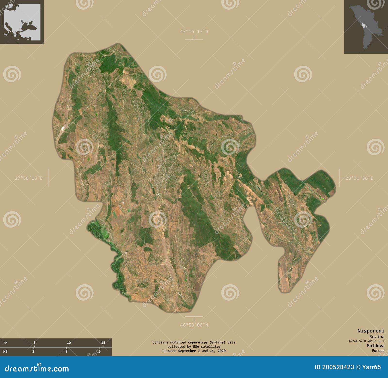 Nisporeni, Moldova - Composition. Sentinel-2 Satellite Stock ...
