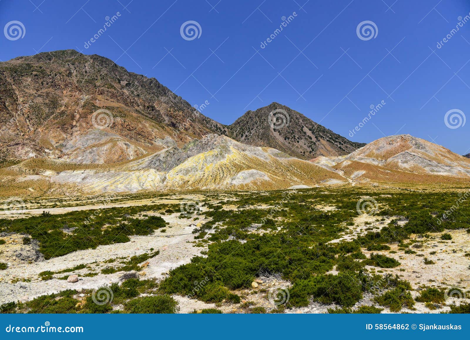 Nisyros Volcanic Island Landscape Stock Photo - Image of dodecanese ...