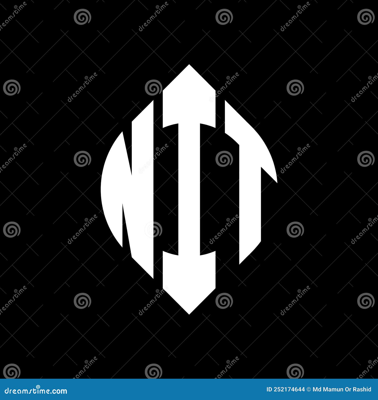 NIT Circle Letter Logo Design with Circle and Ellipse Shape. NIT ...