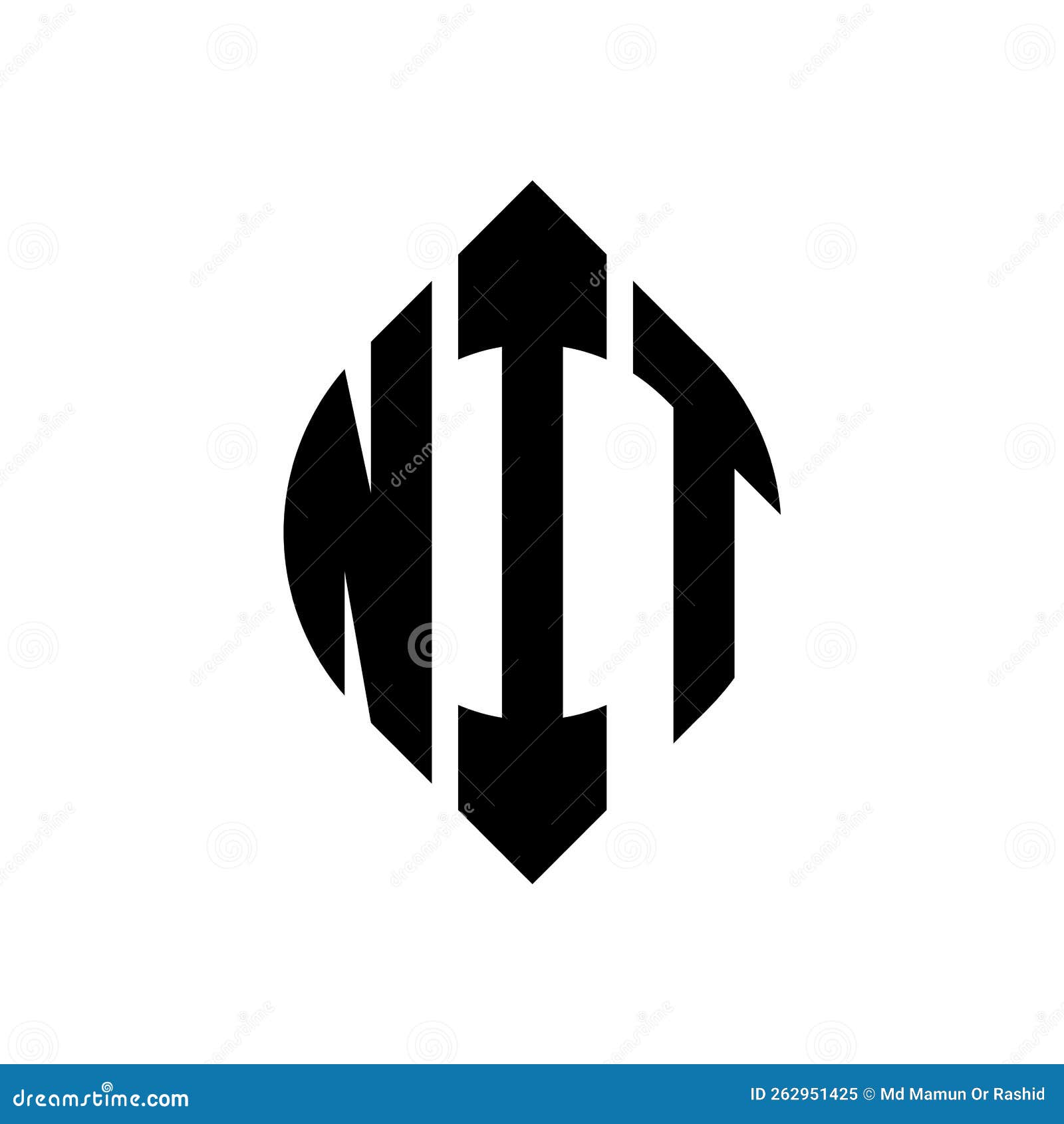 NIT Circle Letter Logo Design with Circle and Ellipse Shape. NIT ...