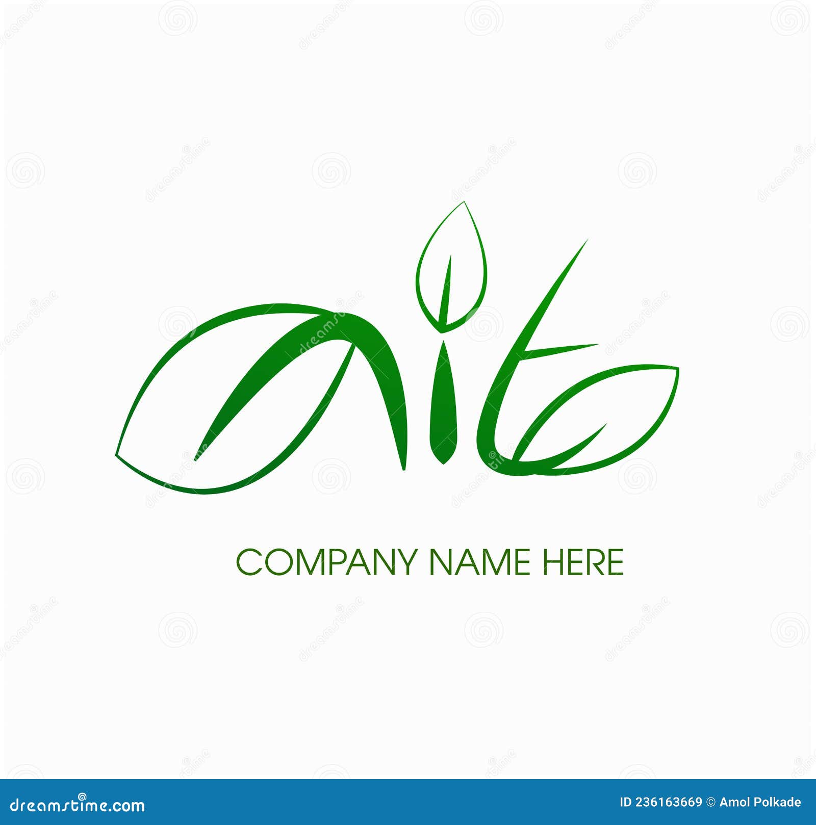 NIT Letters Made with Green Leaf. NIT Dummy Company Logo Stock Vector ...