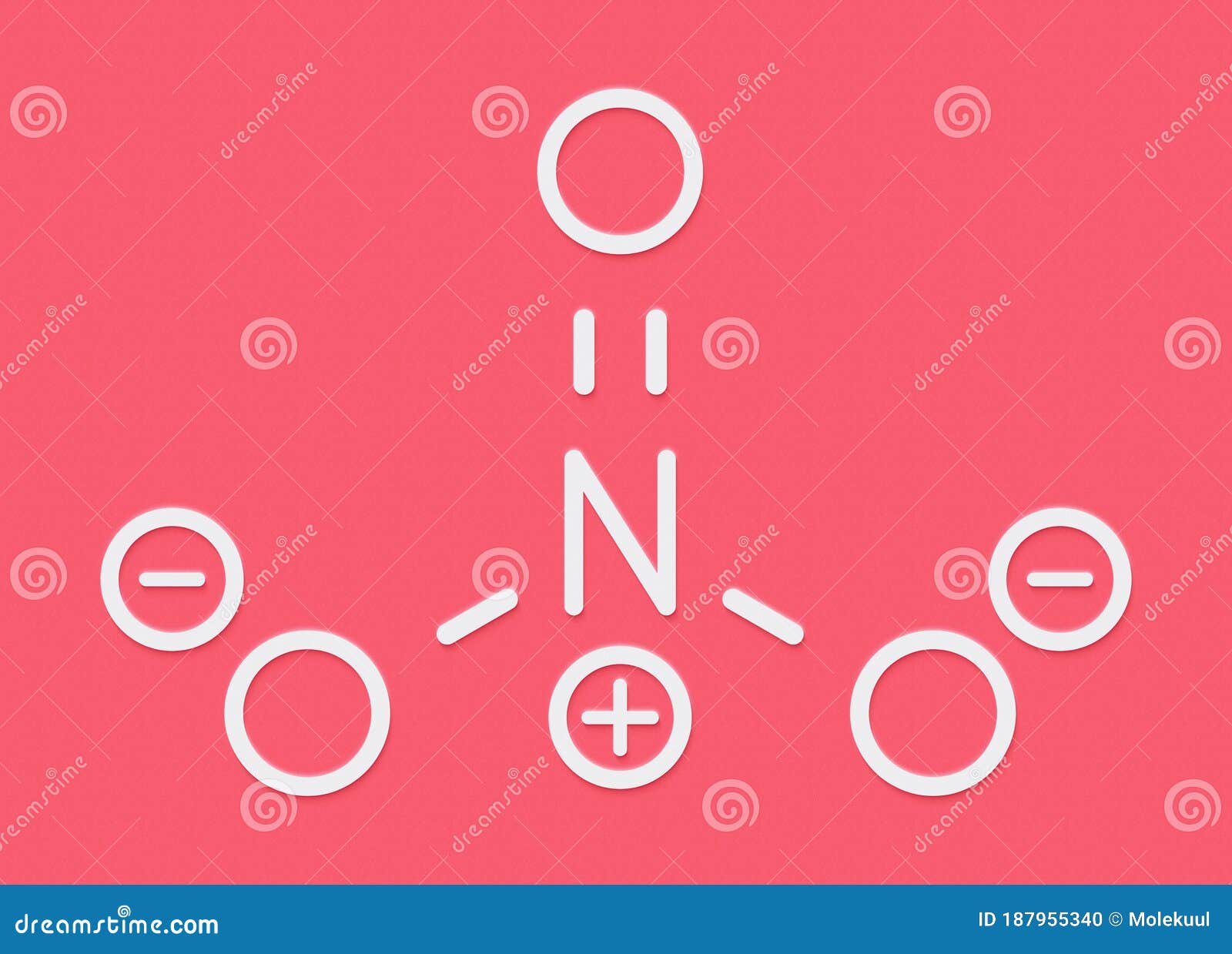 Nitrate Anion, Chemical Structure. Skeletal Formula. Stock Illustration ...
