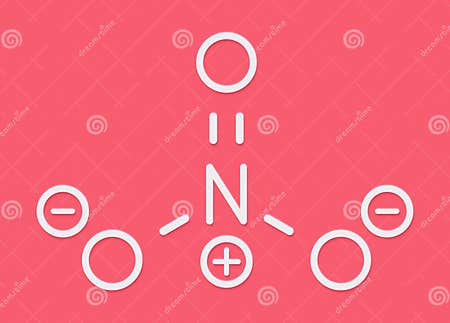 Nitrate Anion, Chemical Structure. Skeletal Formula. Stock Illustration ...
