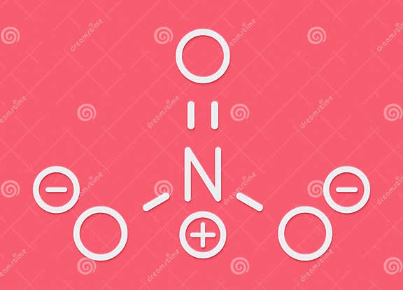 Nitrate Anion, Chemical Structure. Skeletal Formula. Stock Illustration ...