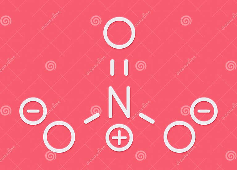 Nitrate Anion, Chemical Structure. Skeletal Formula. Stock Illustration ...
