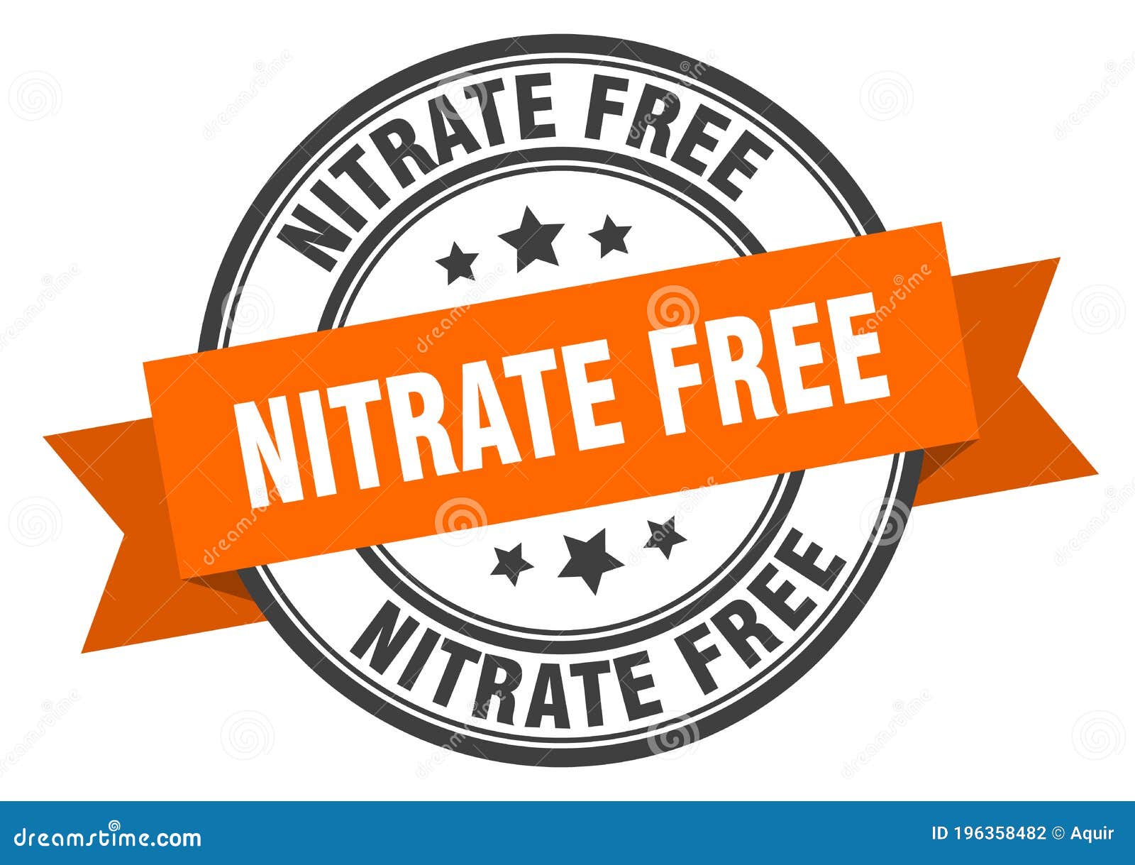 Nitrate Free Label Sign. Round Stamp. Band. Ribbon Stock Vector ... Nitrate Free Label Sign. Round Stamp. Band. Ribbon Stock Vector ...