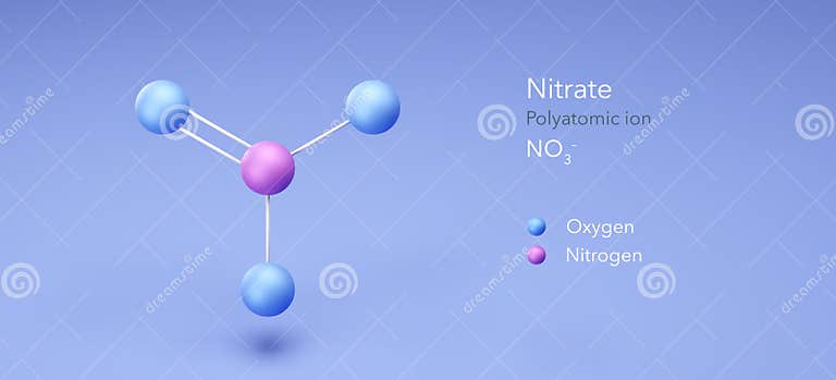 Nitrate Molecular Structures, 3d Model Polyatomic Ion, Structural ...