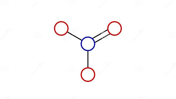 Nitrate Molecule, Structural Chemical Formula, Ball-and-stick Model ...