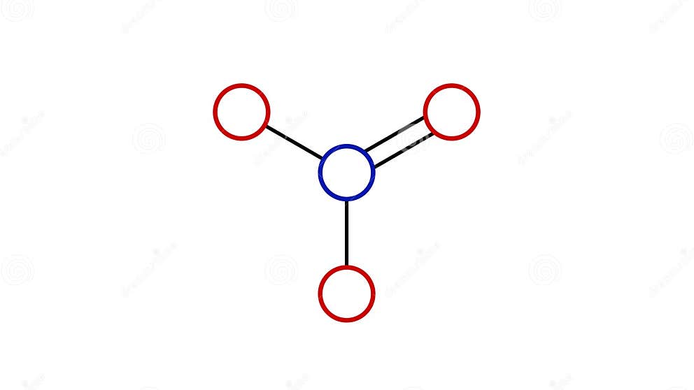 Nitrate Molecule, Structural Chemical Formula, Ball-and-stick Model ...