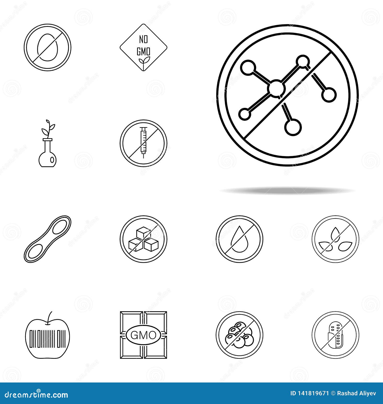 Nitrates Free Icon. GMO Icons Universal Set For Web And Mobile Stock ...