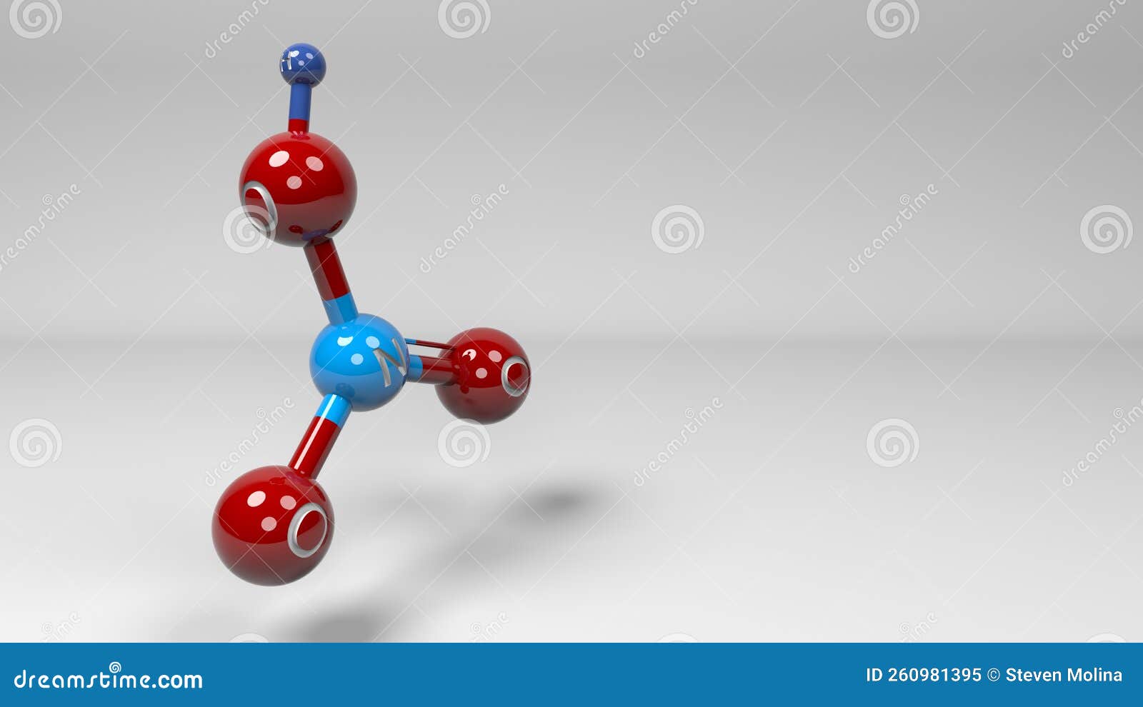 Nitric Acid 3D Render Molecule. Stock Illustration - Illustration of ...