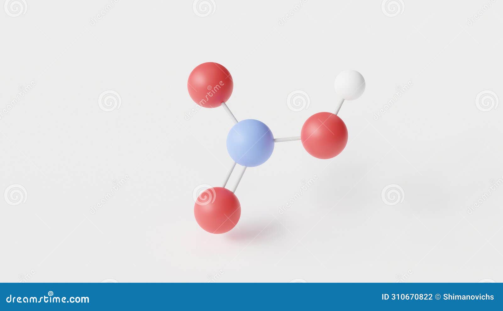 Nitric Acid Molecule 3d, Molecular Structure, Ball And Stick Model ...