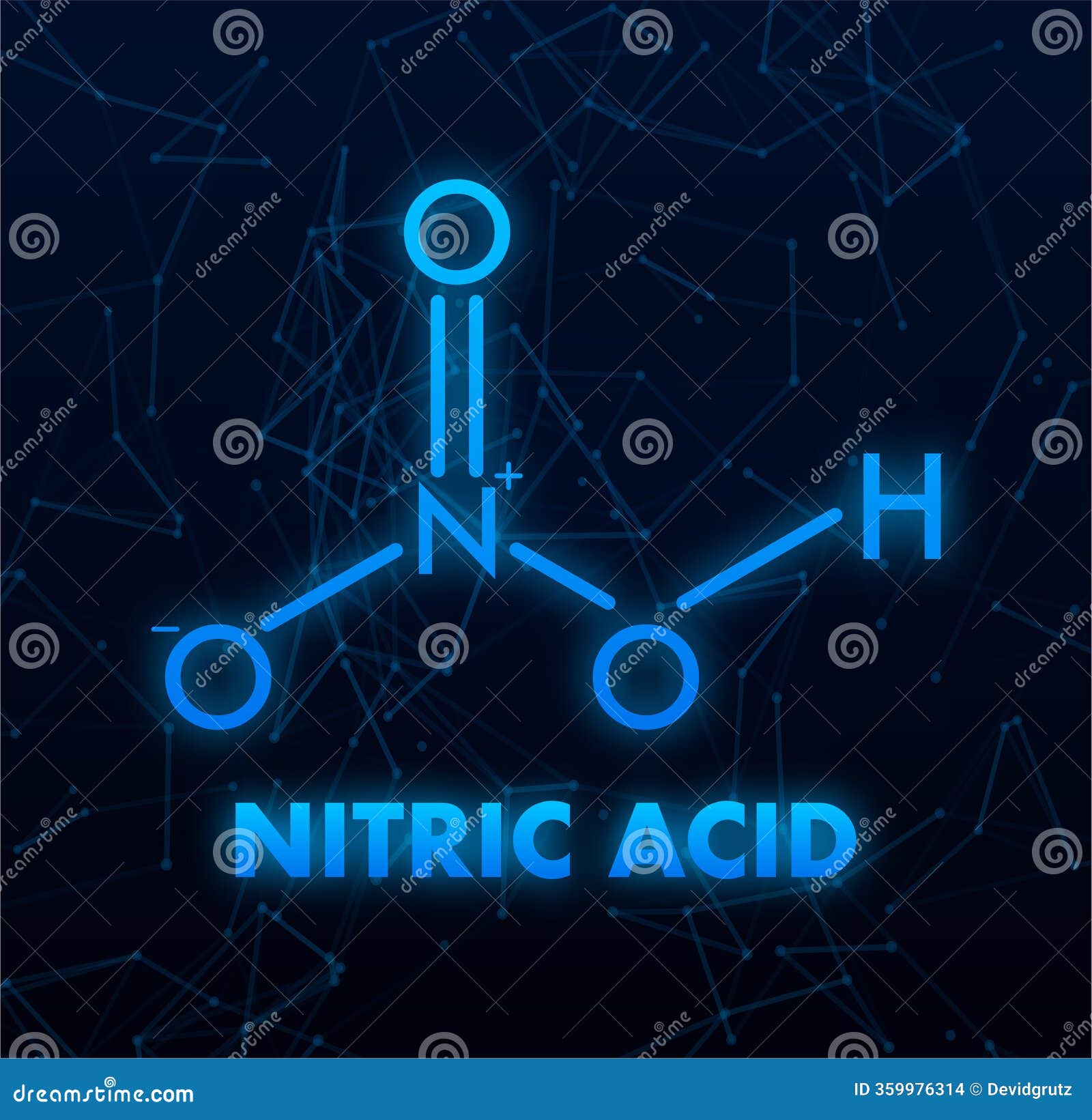 Nitric Acid Molecular Structure With Chemical Formula HNO3 Stock Photo ...