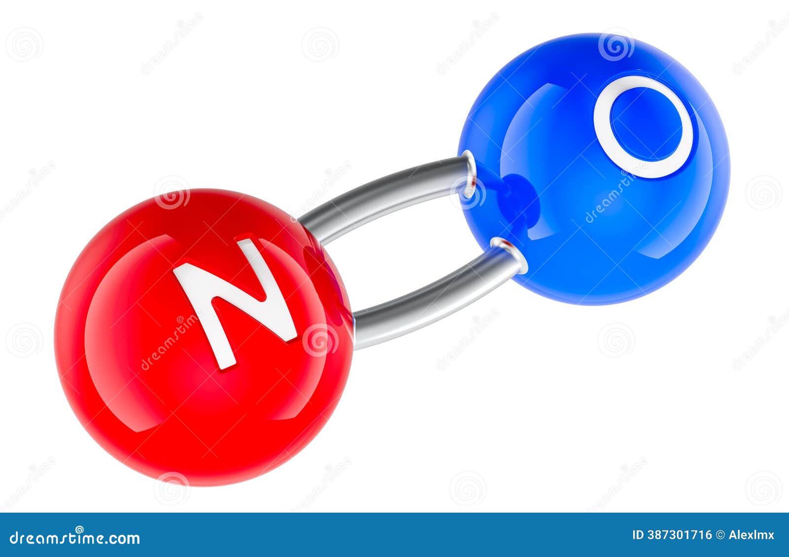 Nitric Oxide, NO, Molecule Model, Chemical Formula. Nitrogen Oxide ...