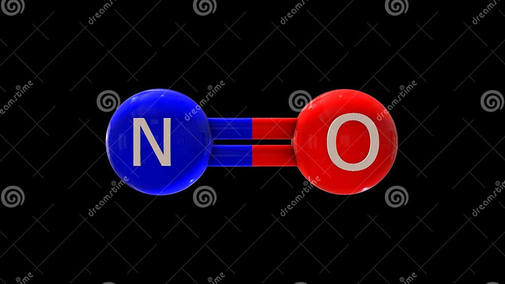 Nitric Oxide or Nitrogen Monoxide 3D Illustration Stock Illustration ...